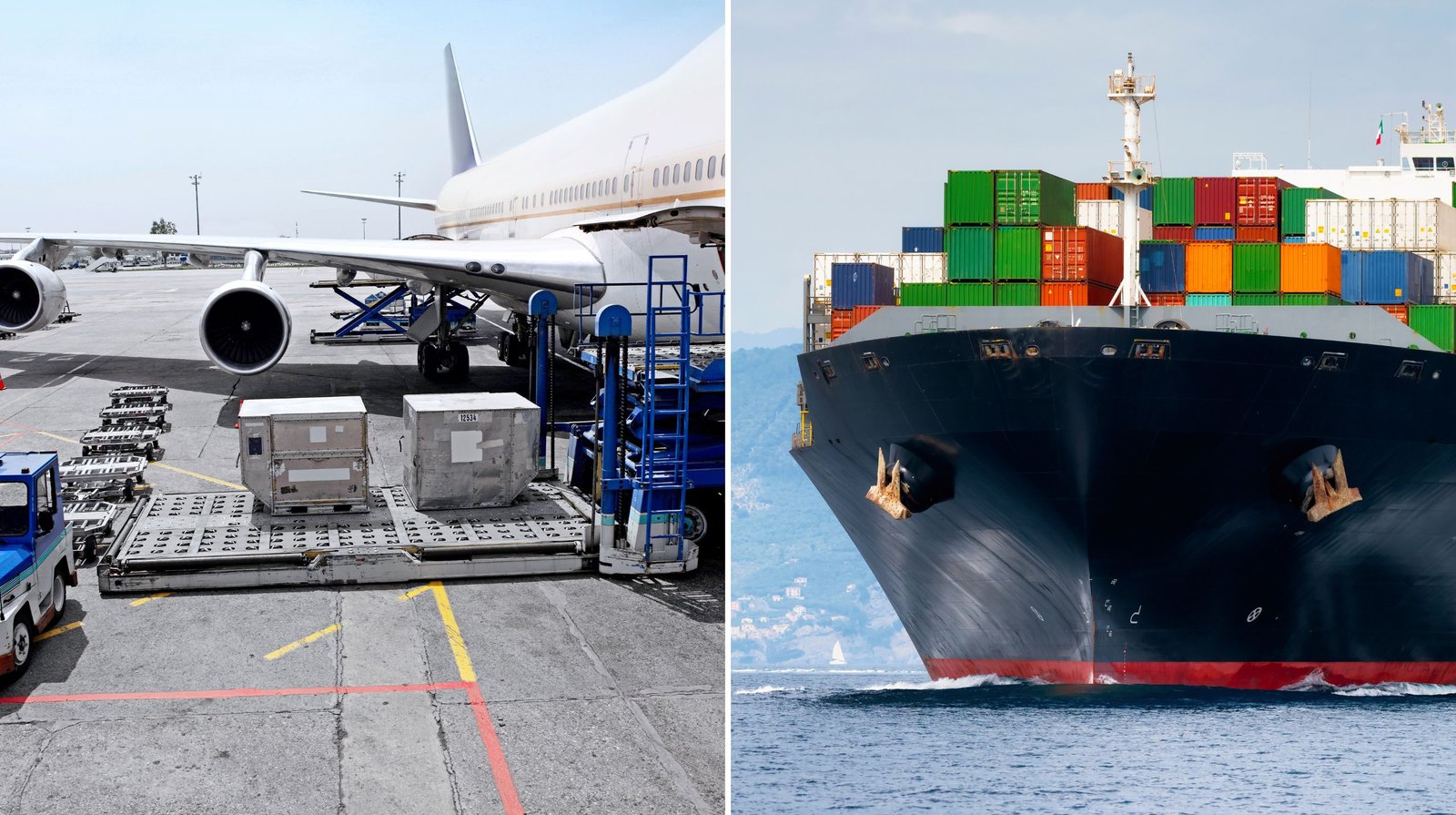 Comparativa entre el transporte aéreo y marítimo de carga internacional ...